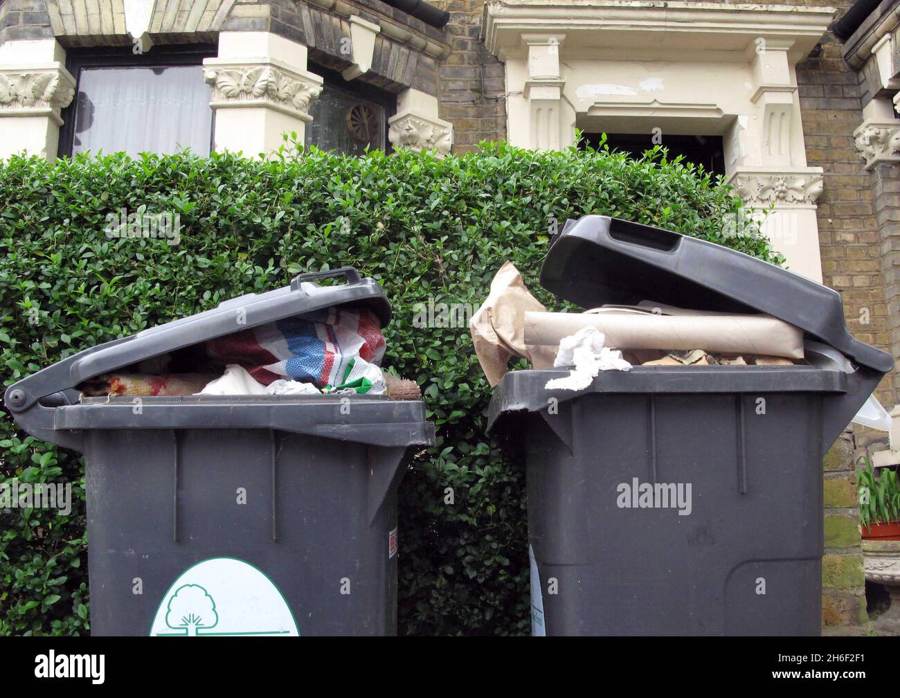 Dustbins and rubbish are pictured in east London today, April 27, 2007 ...