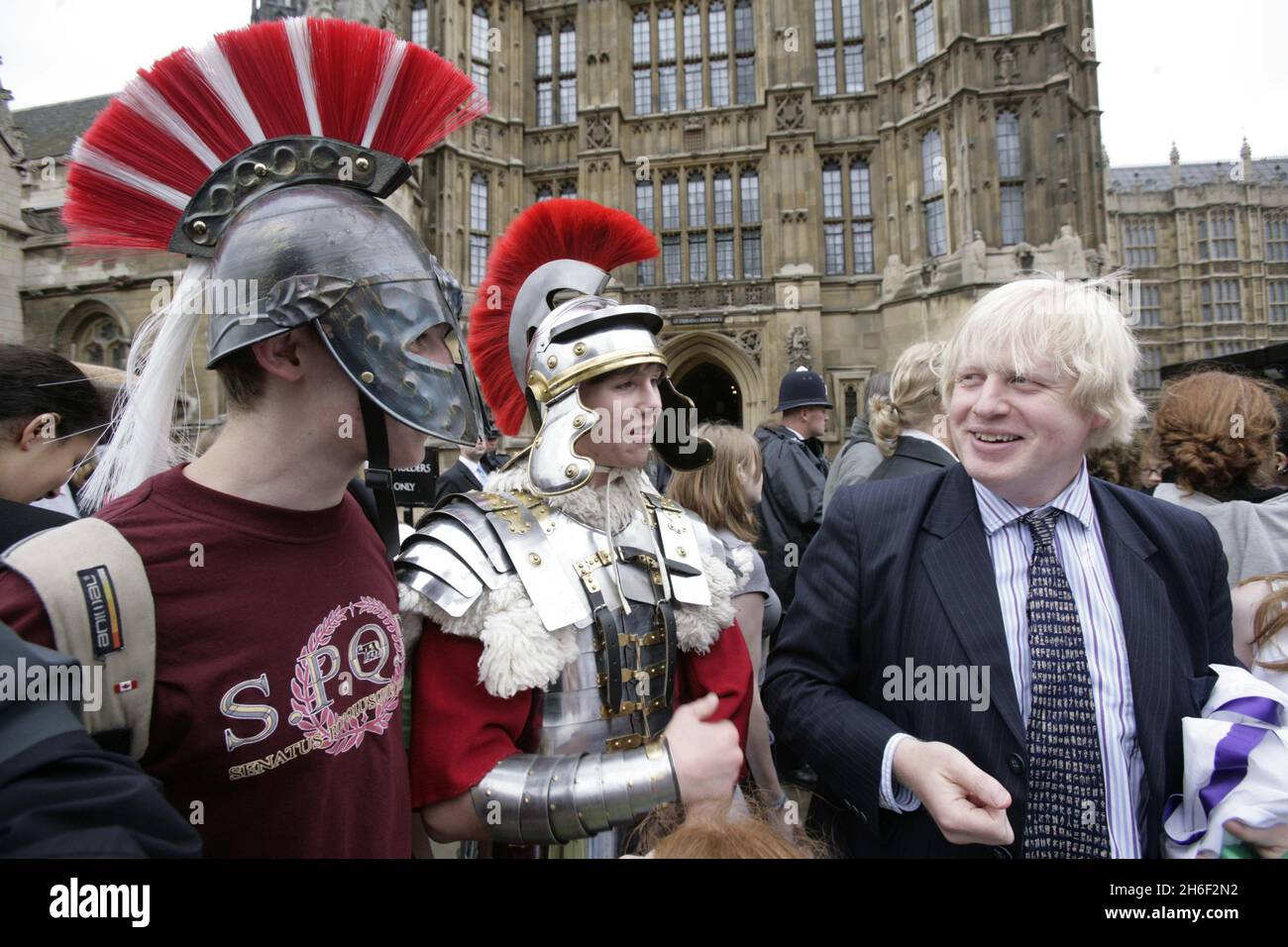 Boris Johnson MP addresses a group of sixth form students from schools ...