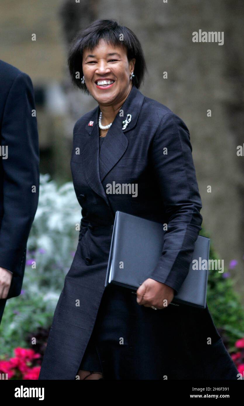 Baroness Patricia Scotland pictured in Downing Street this afternoon ...