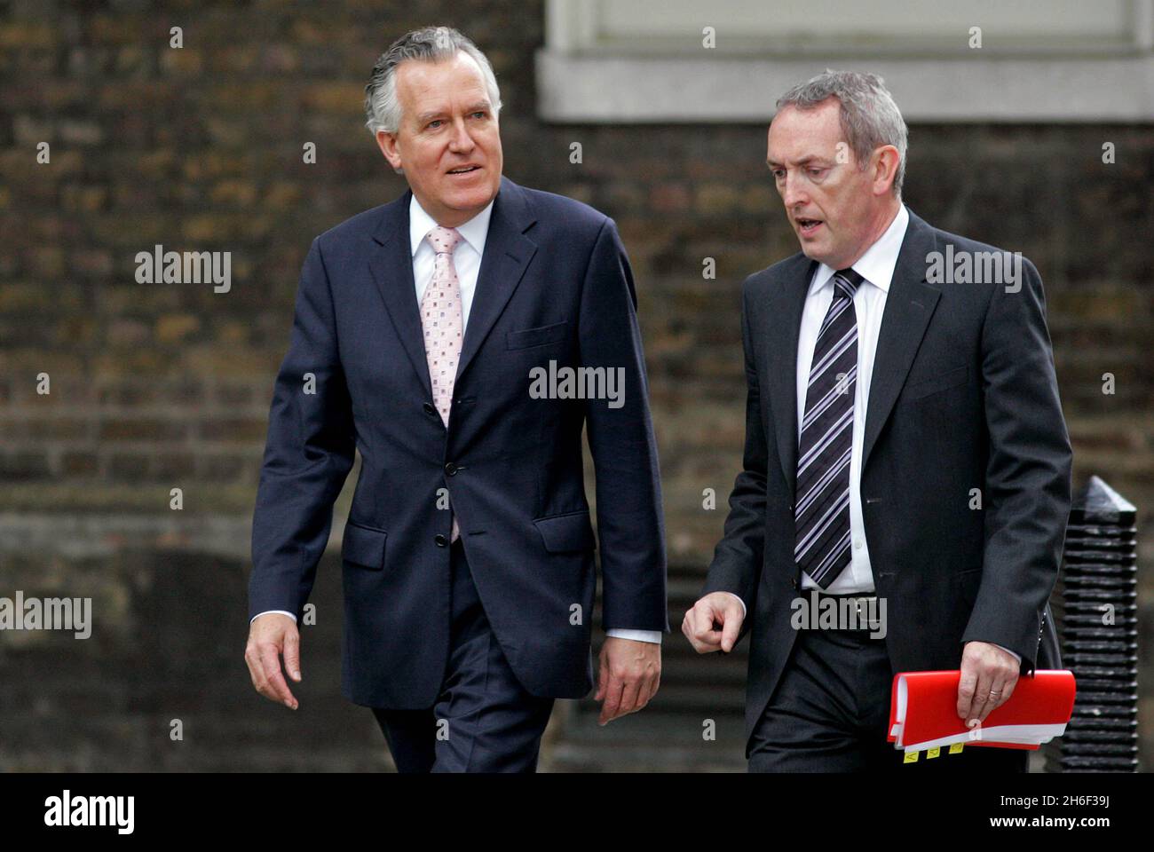 John Hutton and Peter Haine are pictured in Downing Street this ...