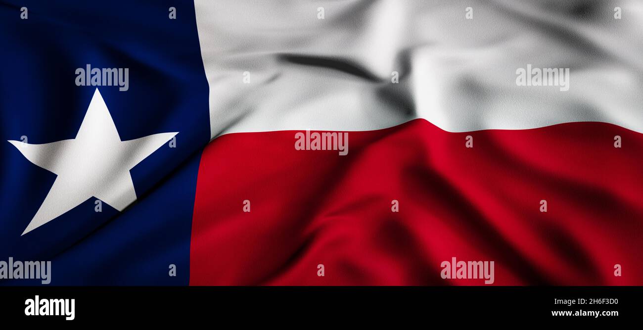 Waving flag concept. National flag of the US State of Texas. Waving ...