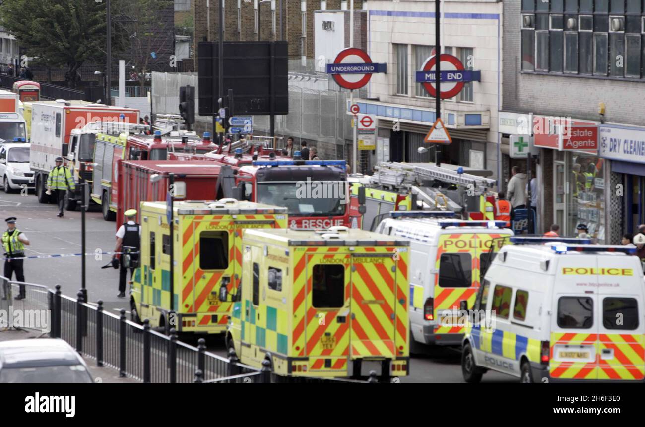 General view of Mile End Underground station where an incident ...