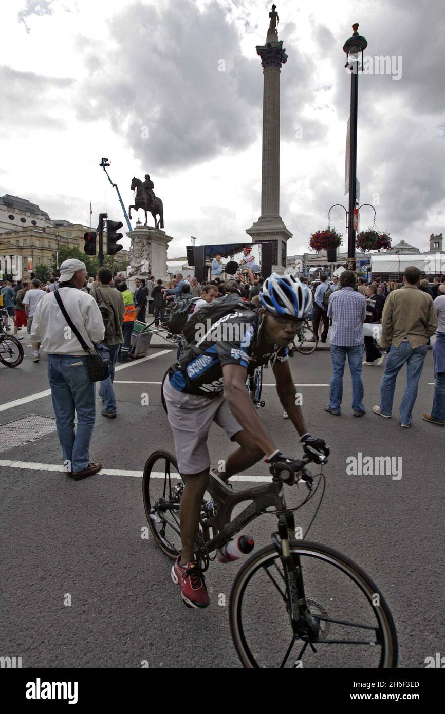 Cycle fans attend the opening ceremony of the Tour De France cycle race ...