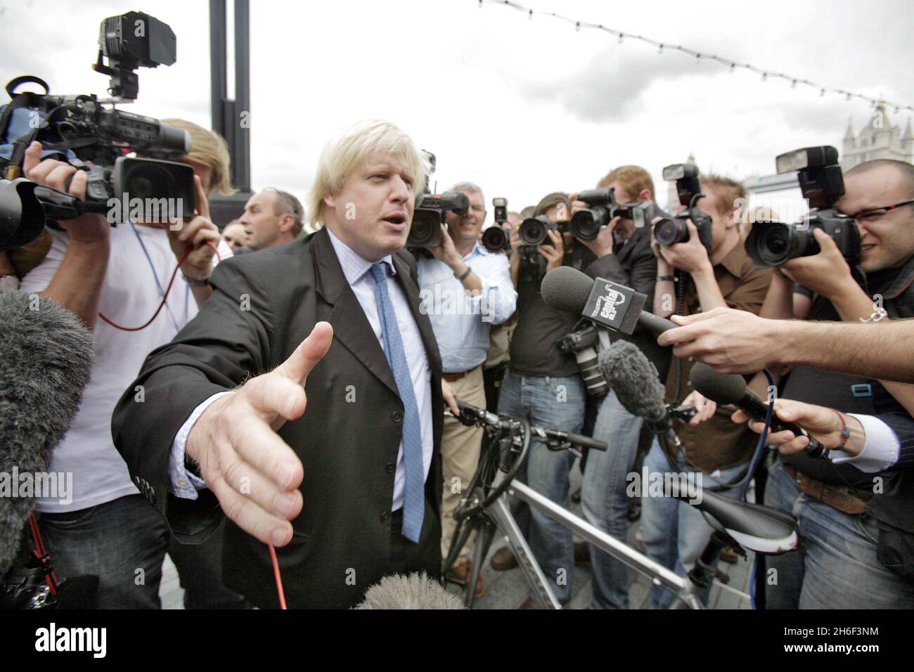 Conservative MP Boris Johnson pictured at City Hall in London today ...