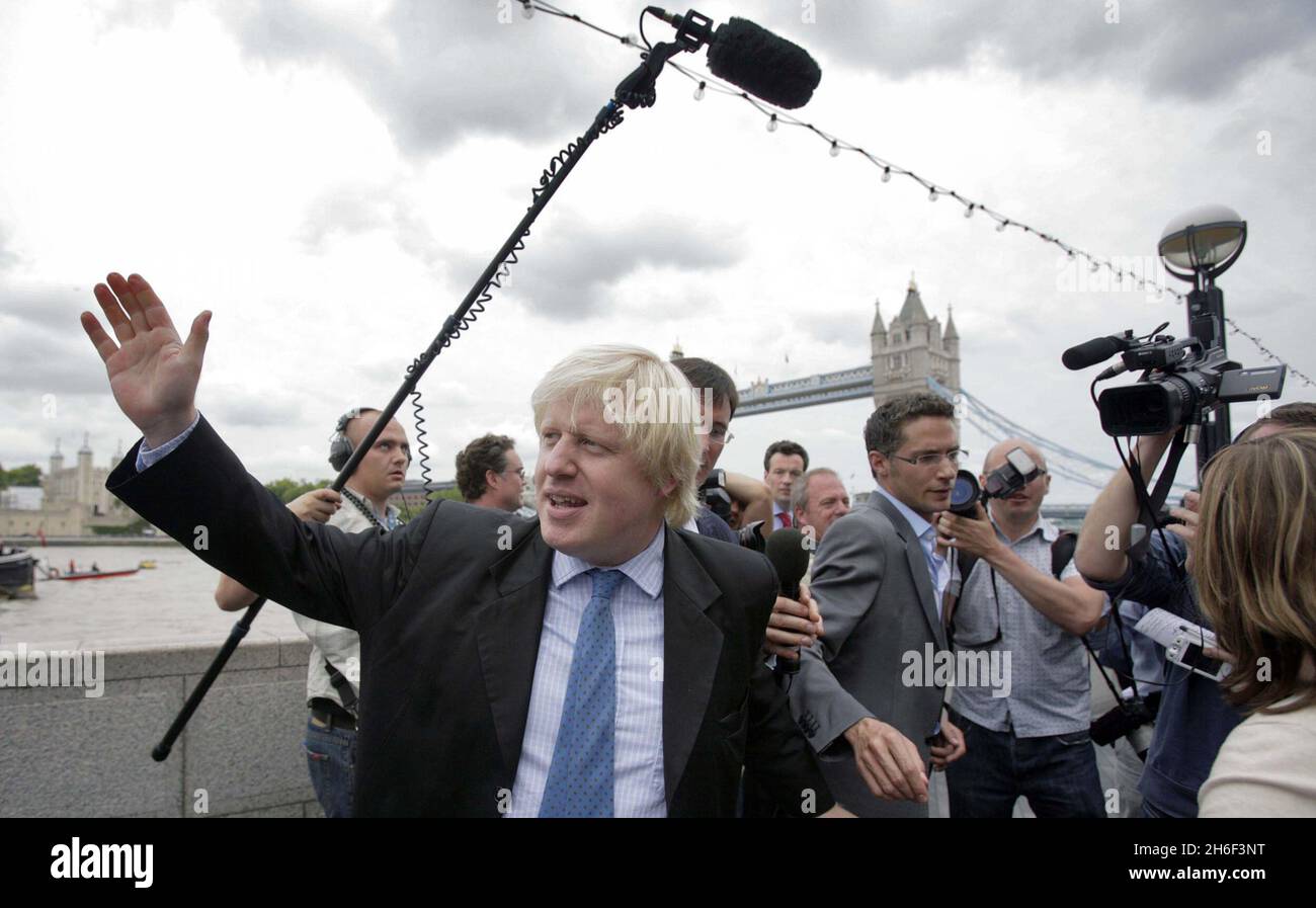 Conservative MP Boris Johnson pictured at City Hall in London today ...