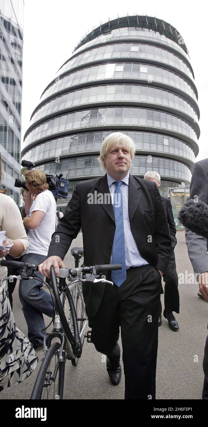 Conservative MP Boris Johnson pictured at City Hall in London today ...
