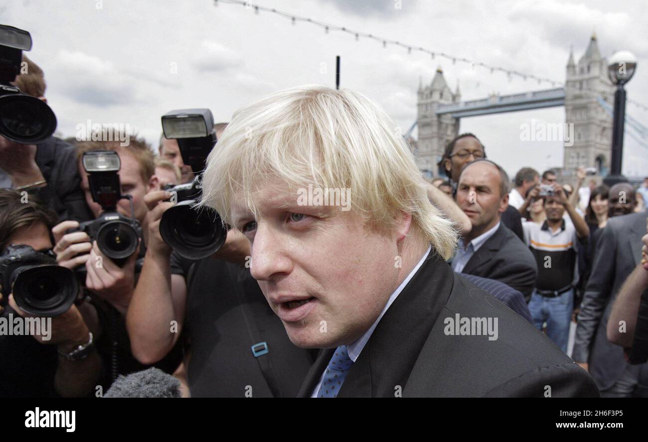 Conservative MP Boris Johnson pictured at City Hall in London today ...