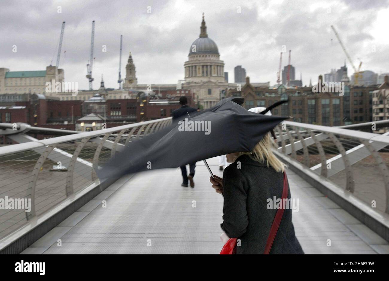 Rain and wind hit central London in England Stock Photo - Alamy