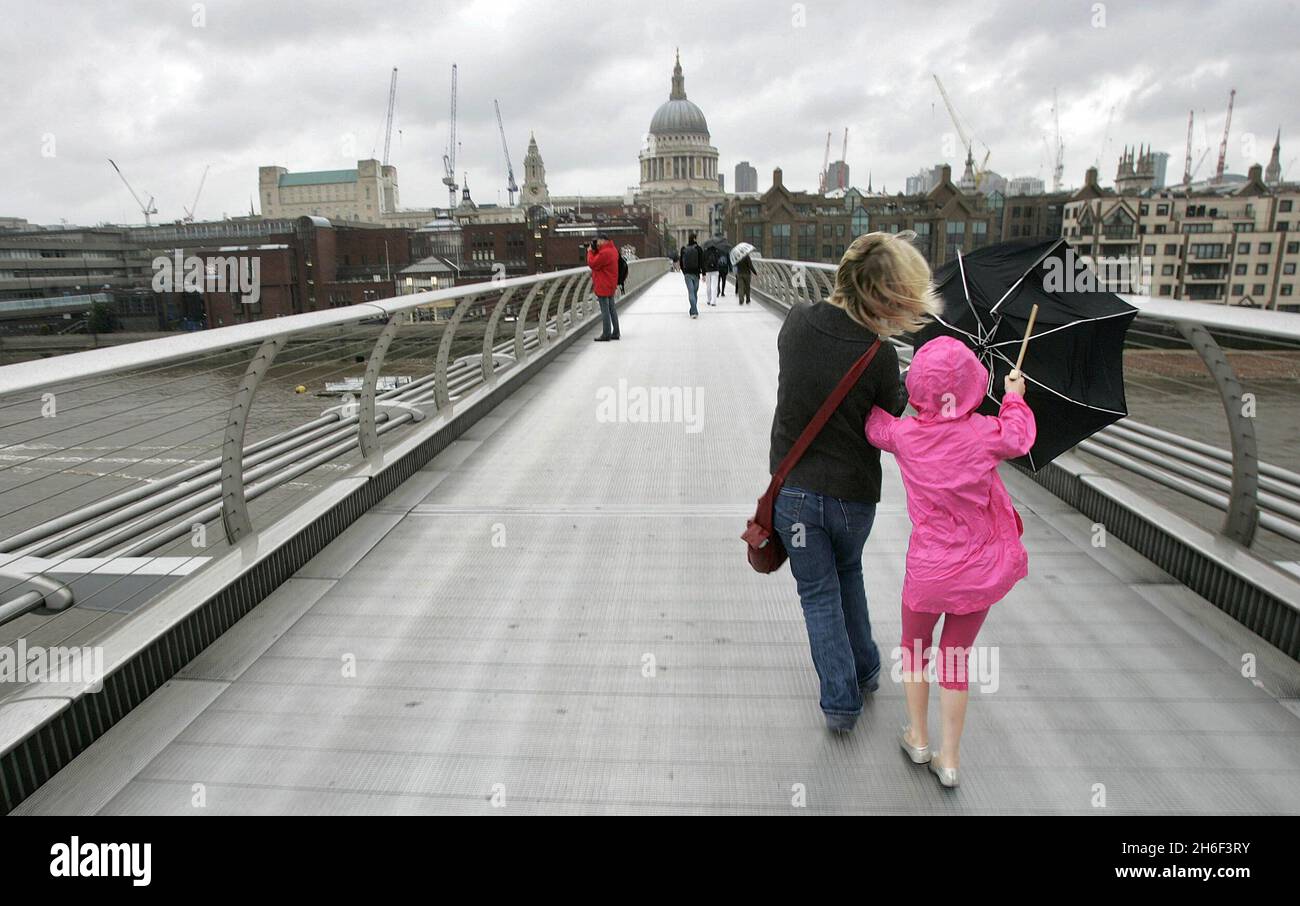 Rain and wind hit central London in England Stock Photo - Alamy