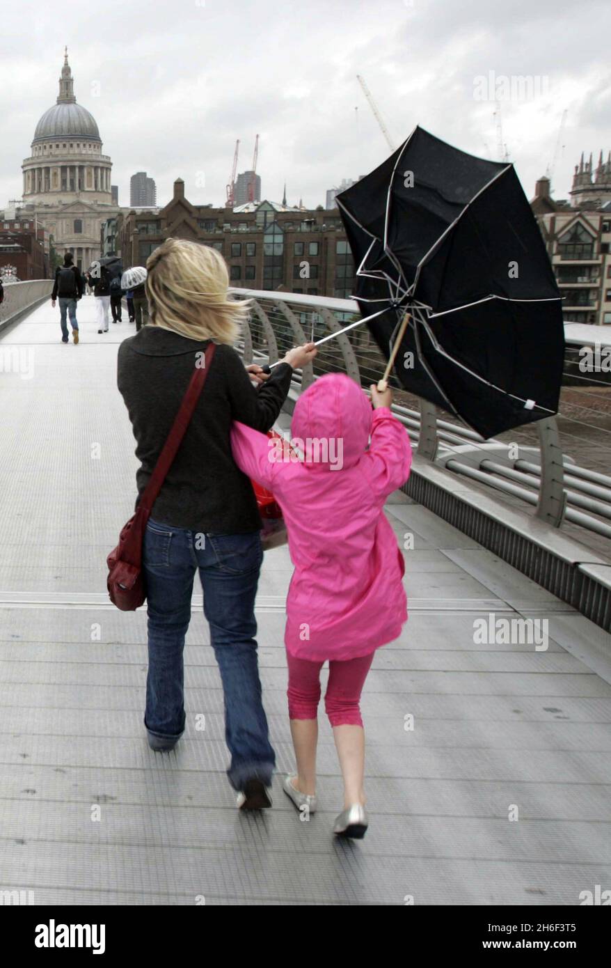 Rain and wind hit central London in England Stock Photo - Alamy