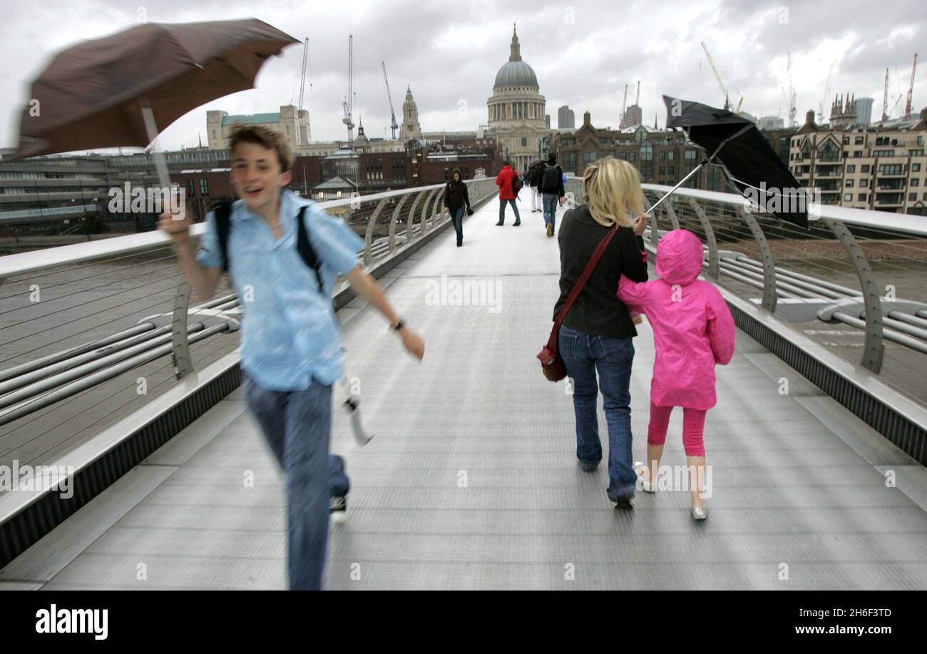 Rain and wind hit central London in England Stock Photo - Alamy