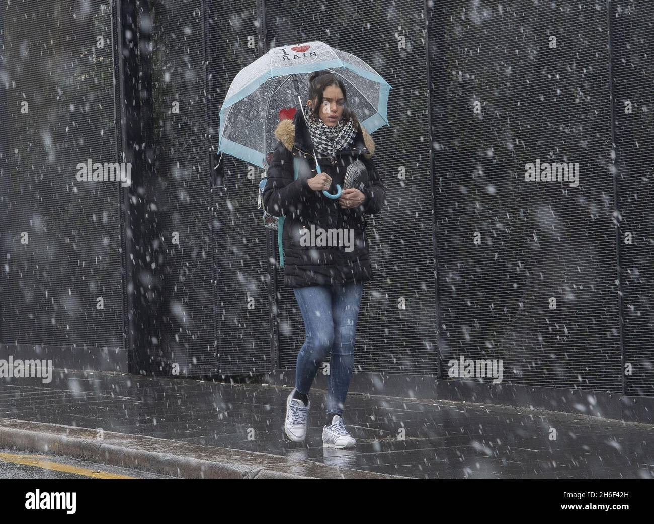 Commuters travel to work in the snow in London Stock Photo - Alamy