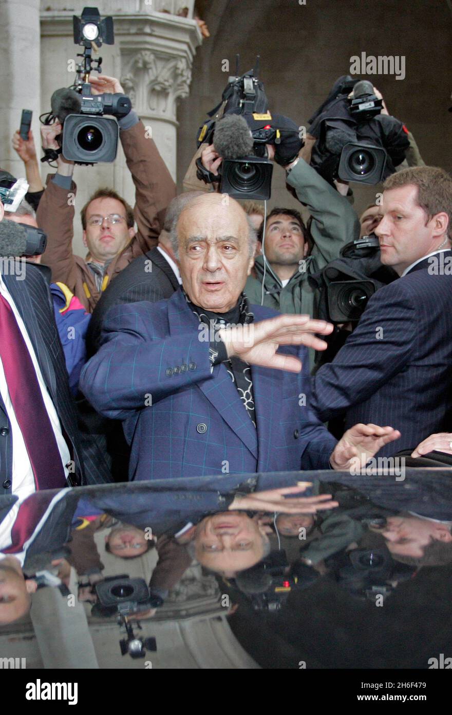 Mohammad Al Fayed pictured leaving the High Court in London this ...