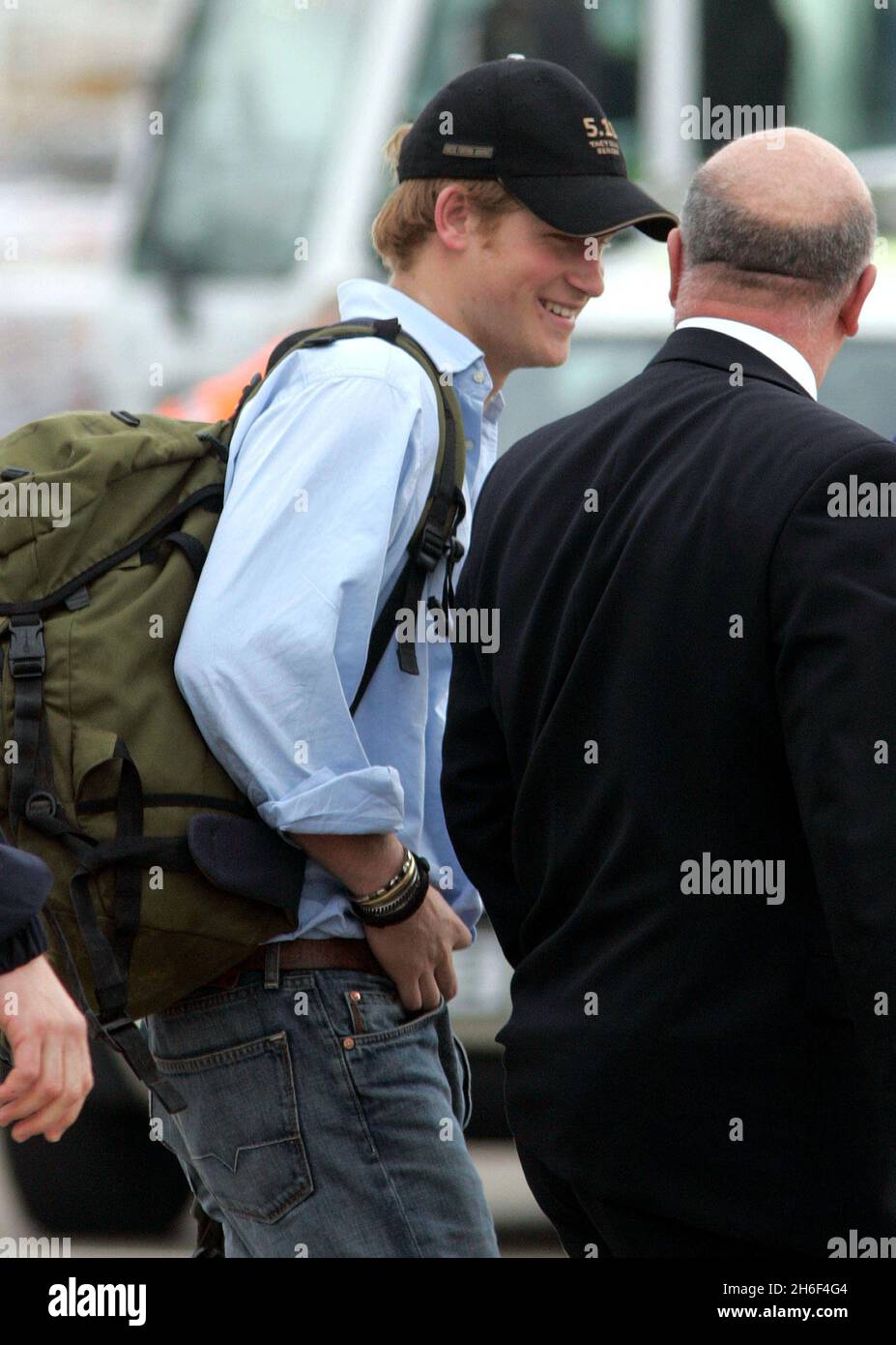 Prince Harry arrives home at Heathrow Airport with the England Rugby ...
