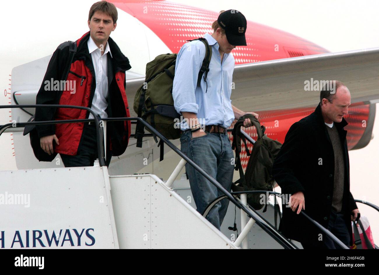 Prince Harry arrives home at Heathrow Airport with the England Rugby ...