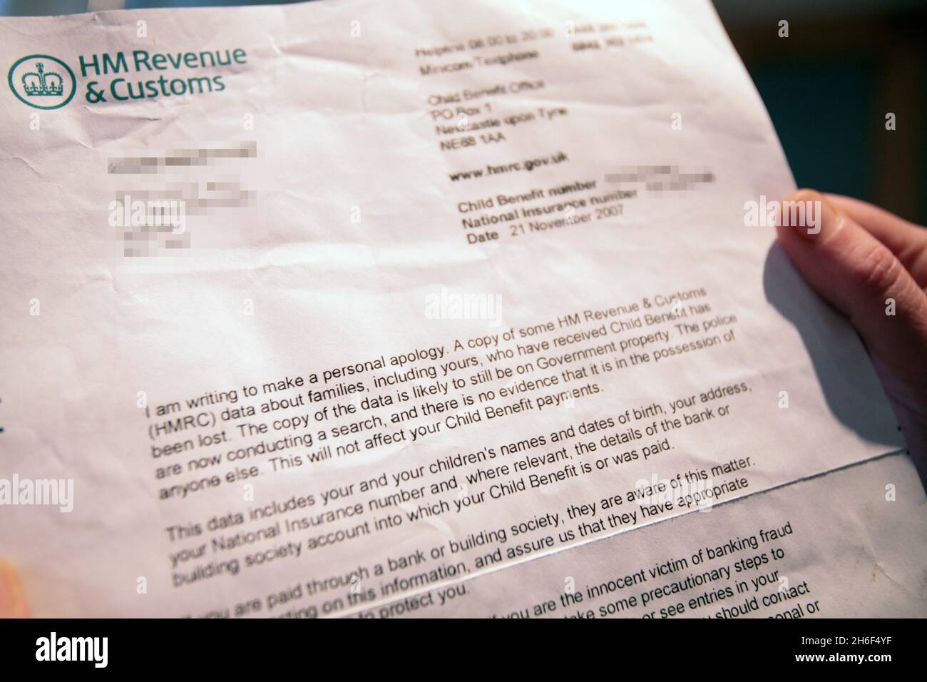 Millions of families across the UK received a letter from HM Revenue ...