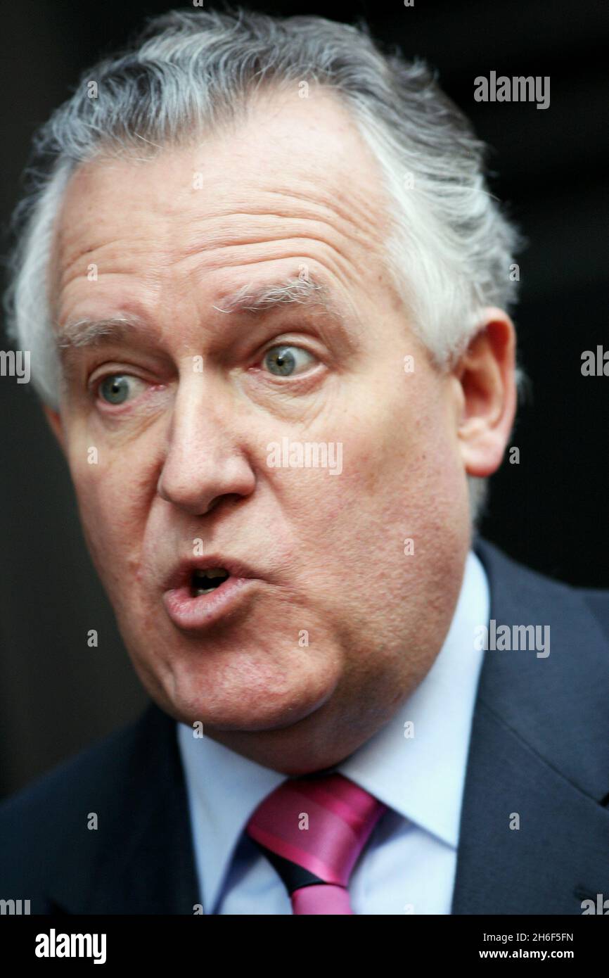Peter Hain talks to press outside Caxton House today, after he tendered ...