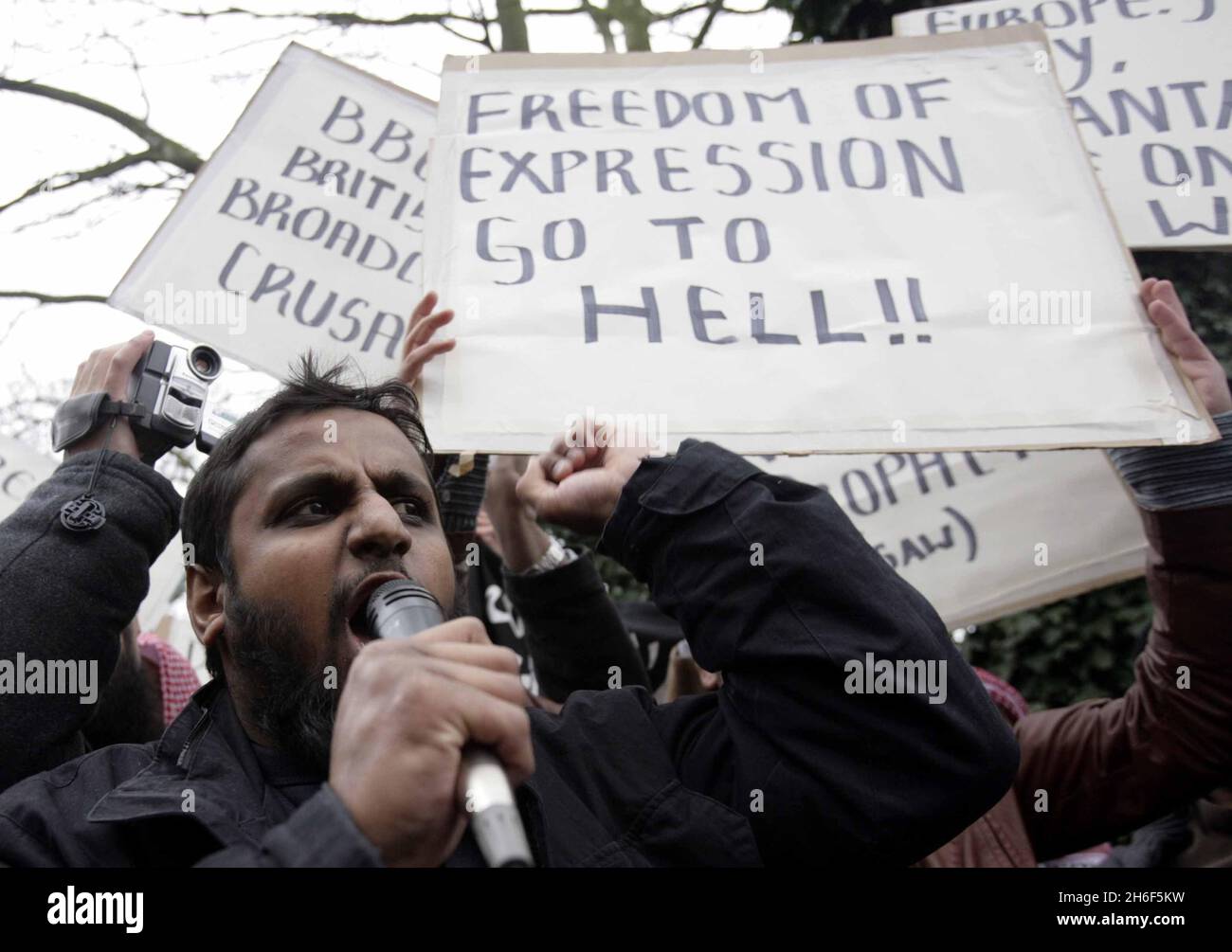 The Muslim demonstration in central London in February 2006. The jury ...