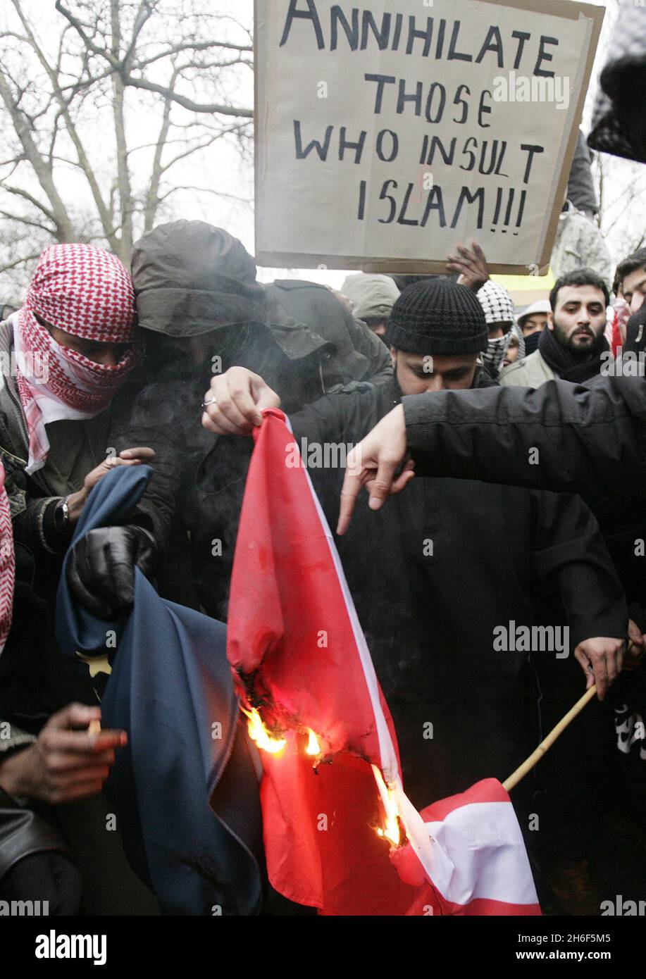 The Muslim demonstration in central London in February 2006. The jury ...