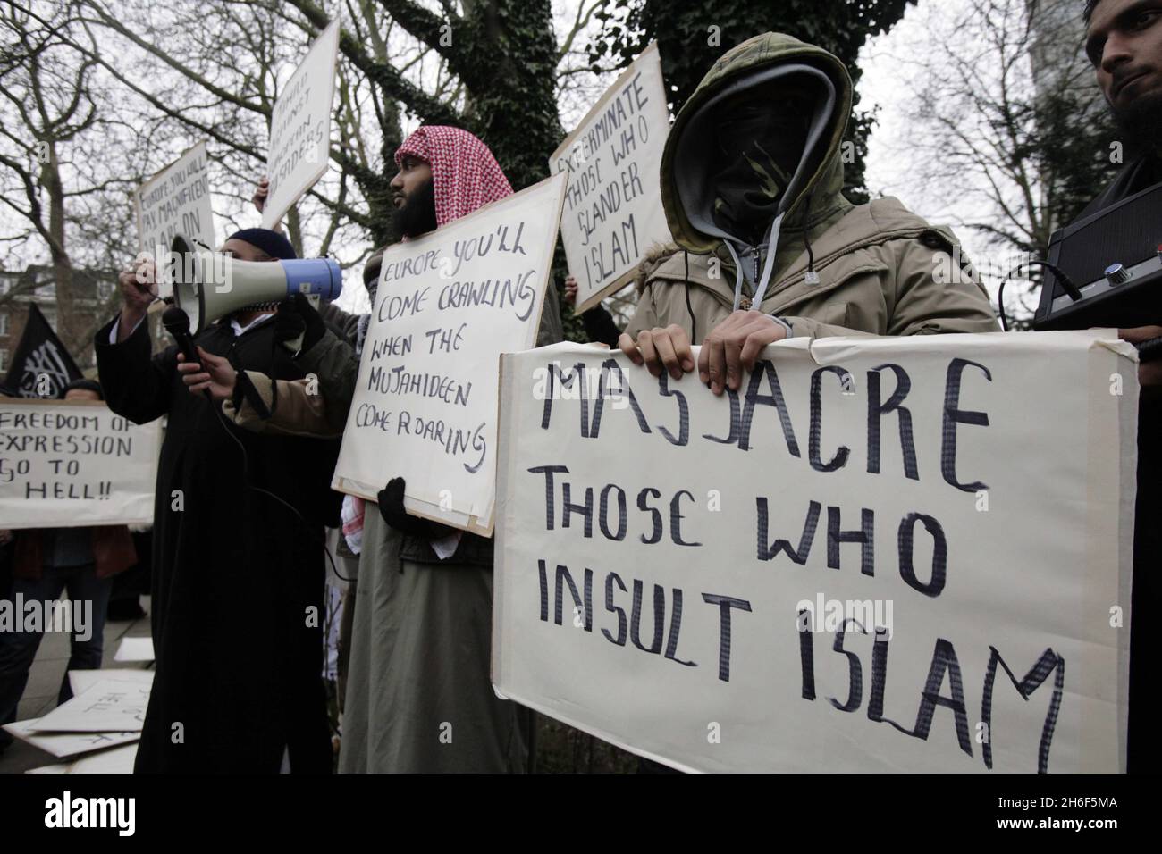 The Muslim demonstration in central London in February 2006. The jury ...