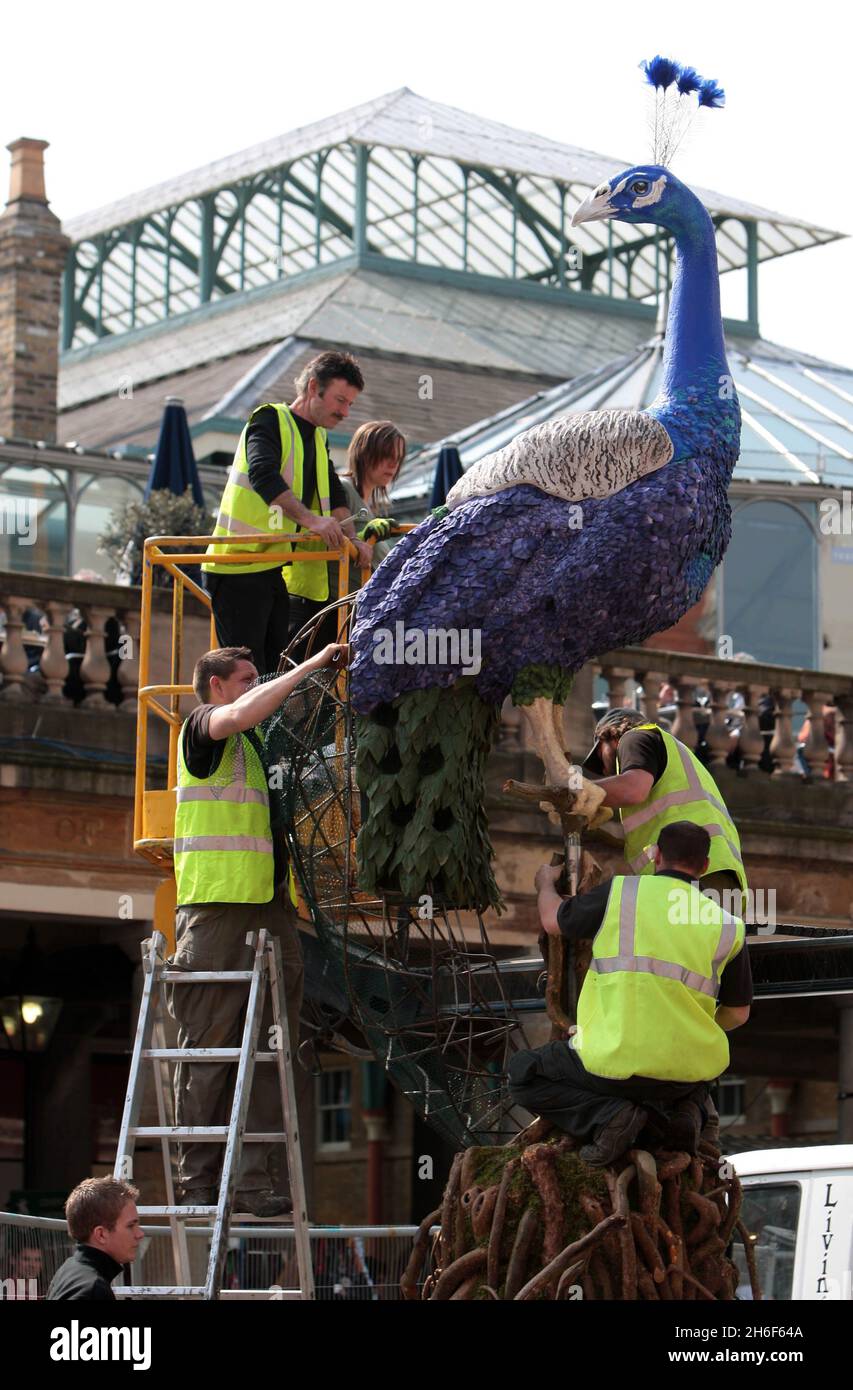 Workers put the finishing touches on Covent Garden LondonÃ•s latest ...