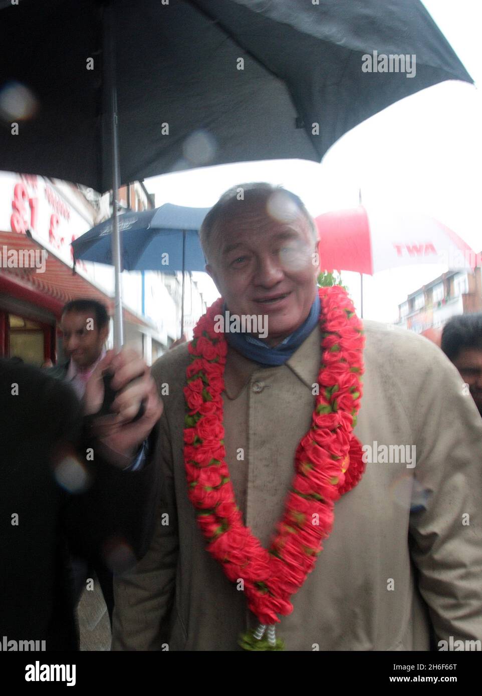 London Mayor Ken Livingstone is pictured as he visits East Ham today ...
