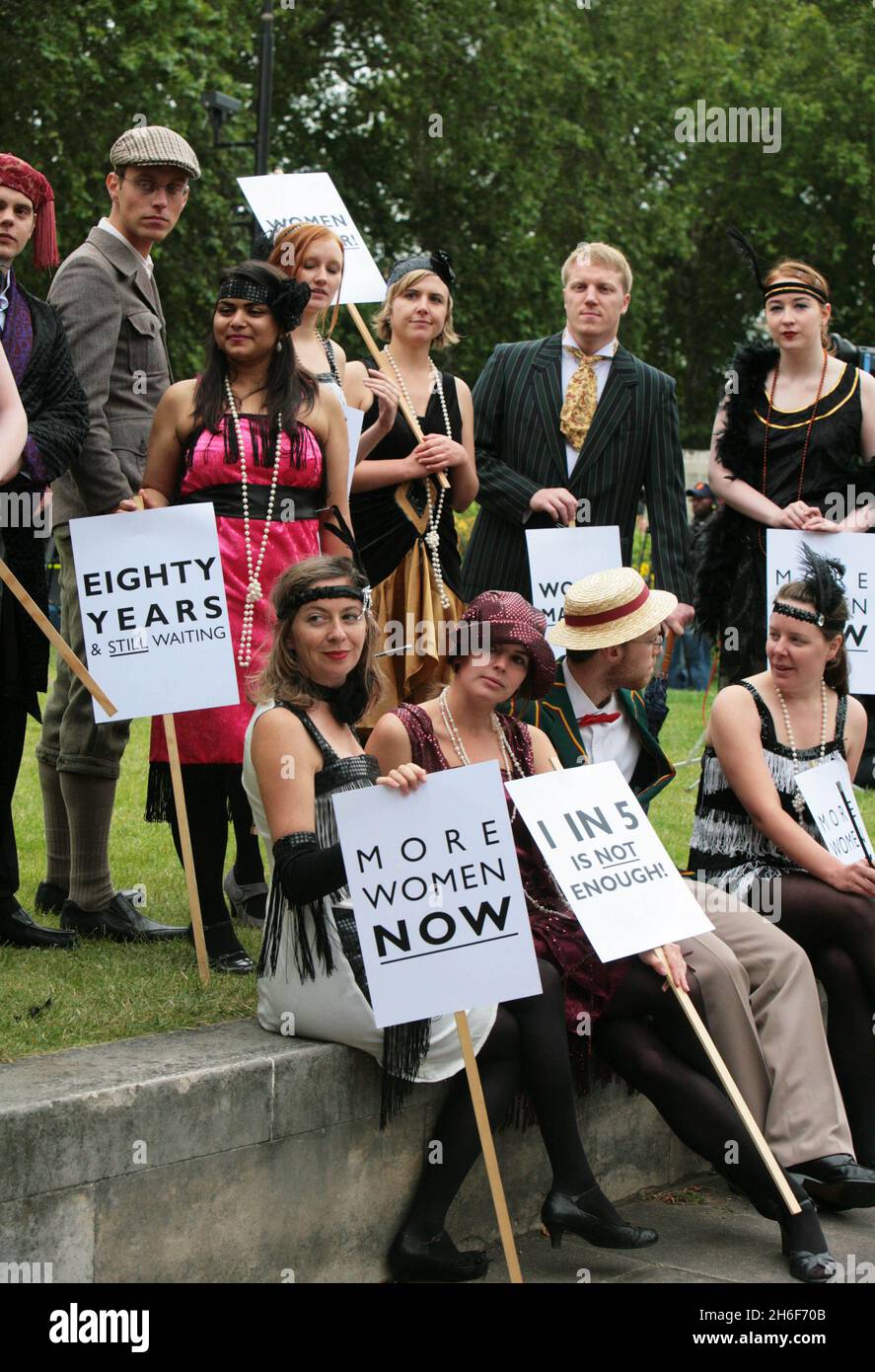 Protestors in Westminster claim that 8 decades on from the flapper vote ...