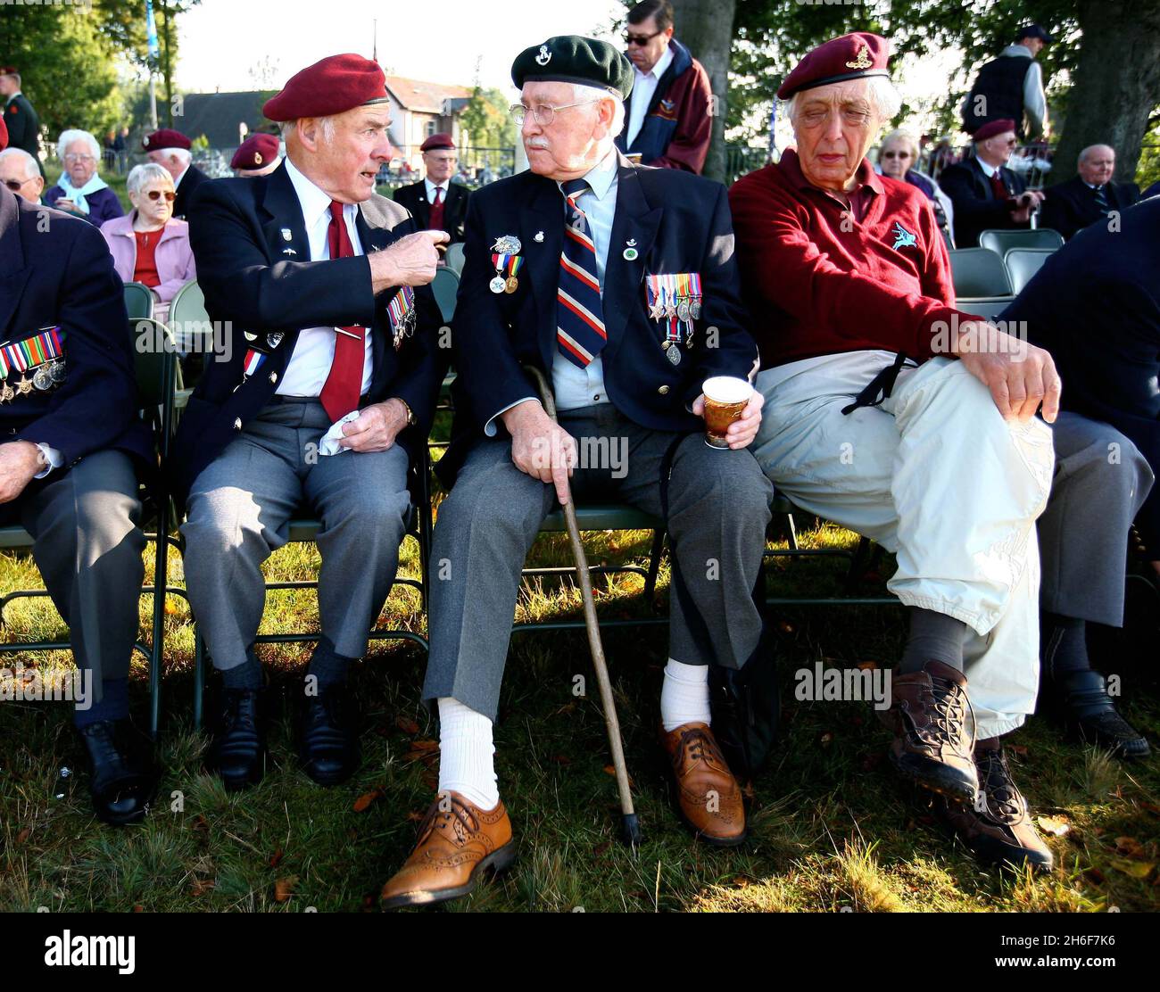 British veterans watch the British Parachute Regiment perform a ...