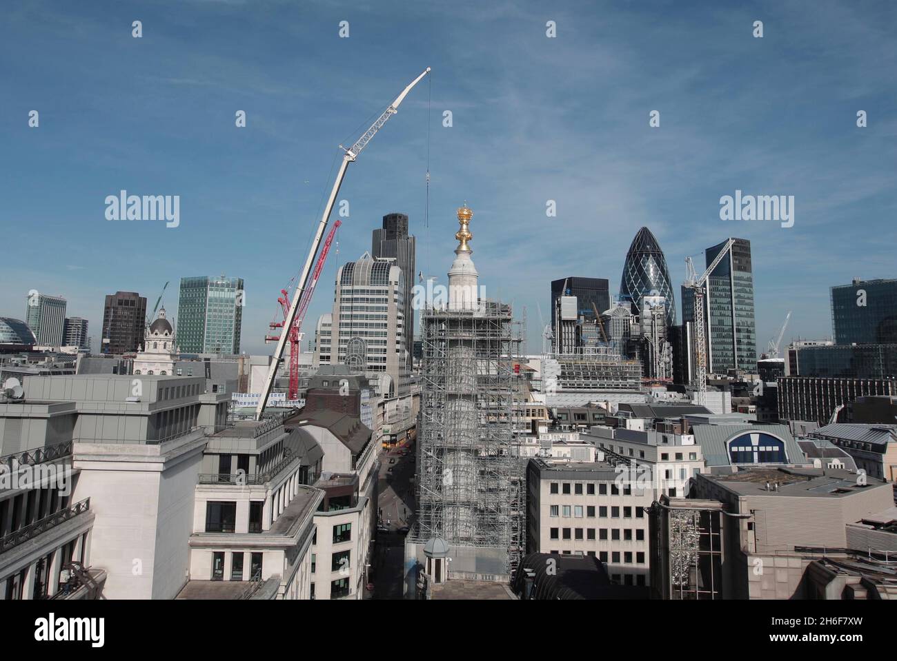 A new viewing platform is installed at the top of The Monument in ...