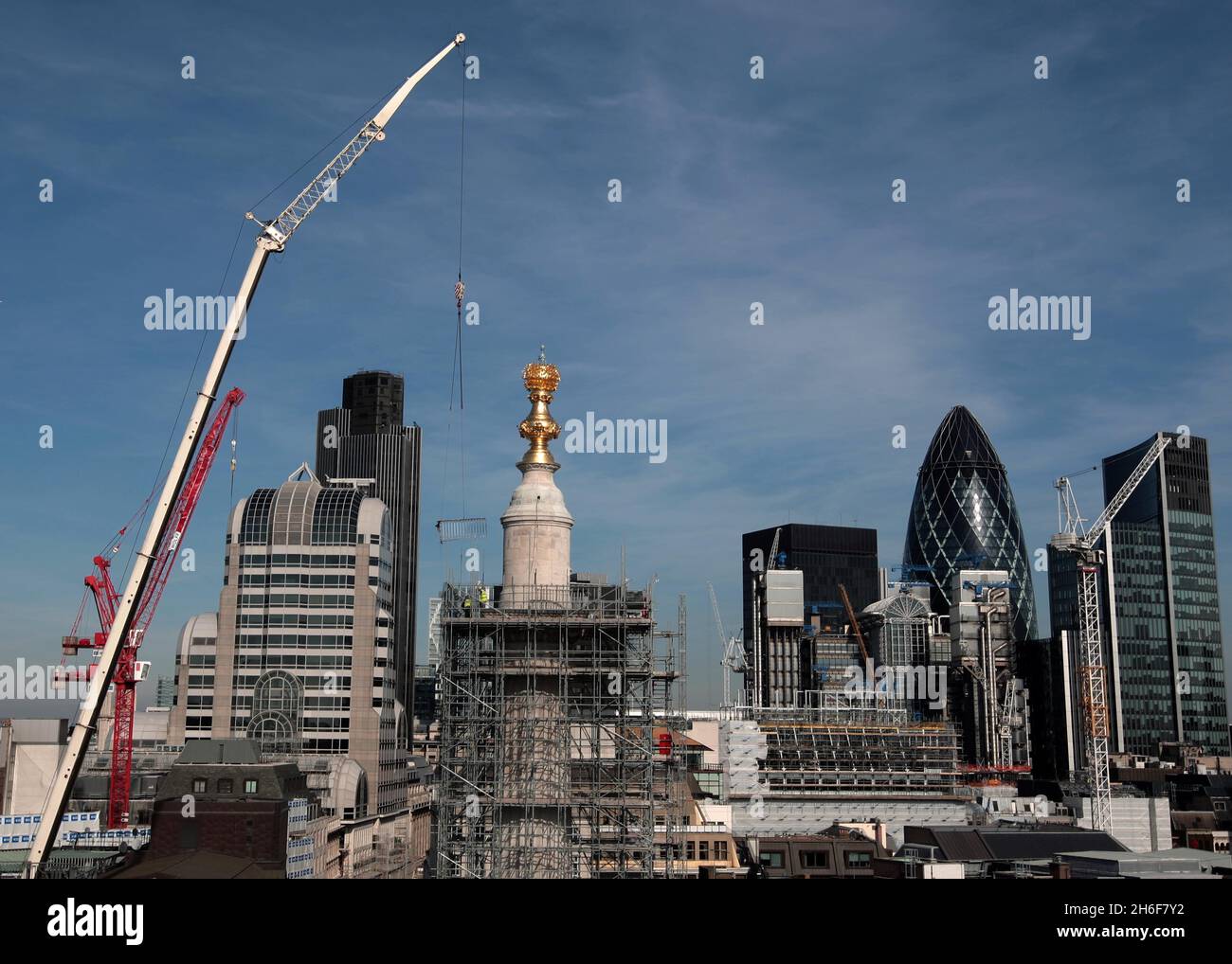 A new viewing platform is installed at the top of The Monument in ...
