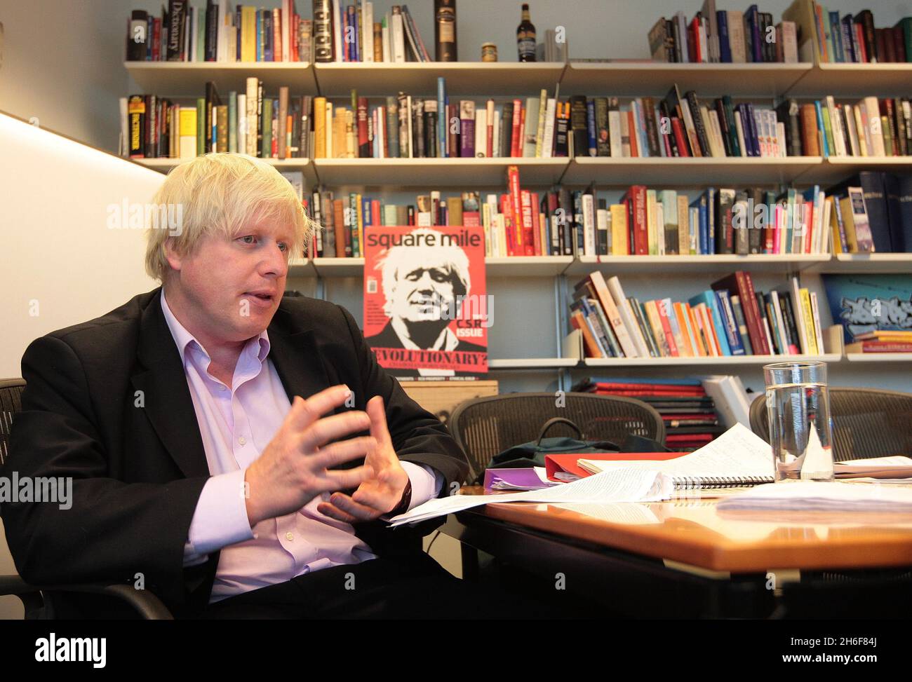 London Mayor Boris Johnson is pictured in his office in City Hall ...