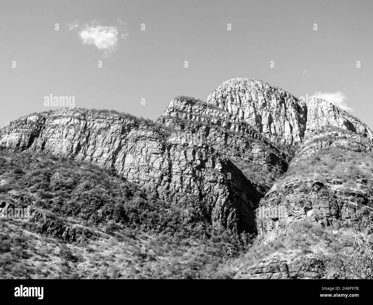 The tall Sheer Mountain cliffs surrounding the Abel Erasmus Pass of ...