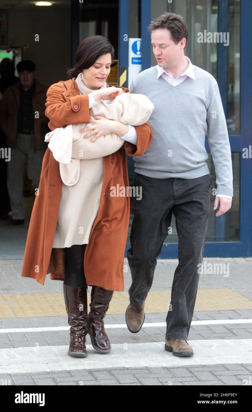 Liberal Democrat Leader Nick Clegg with his wife Miriam Gonzalez ...