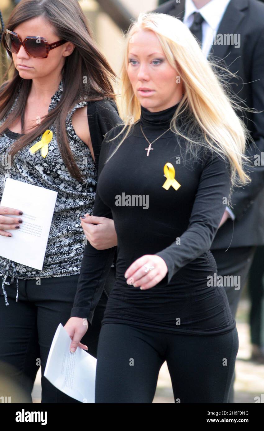 The sister of Mark Quinsey at the funeral of murdered solider Patrick ...