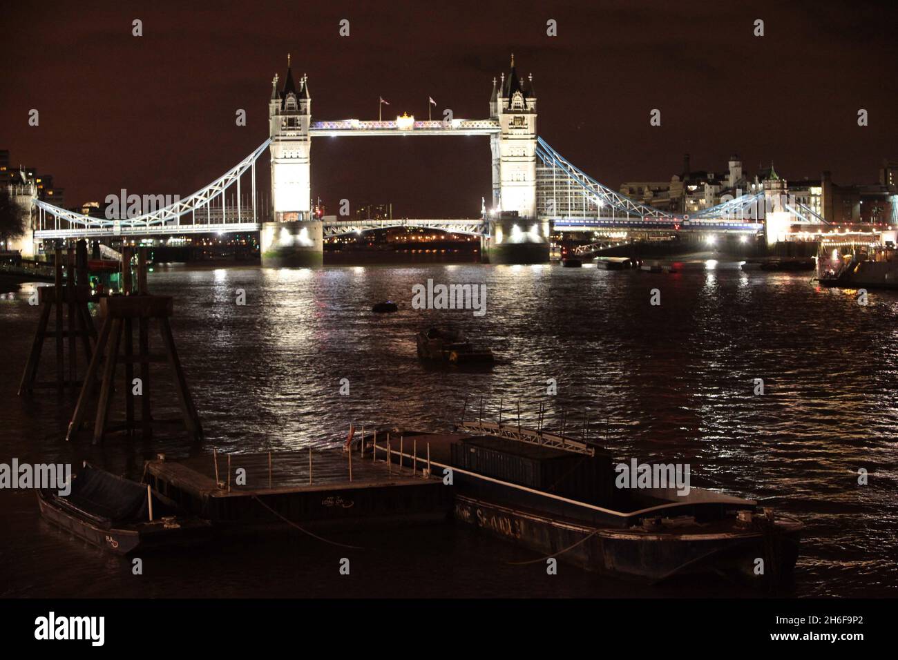 A Blacked out Tower Bridge pictured during a one hour call to action ...
