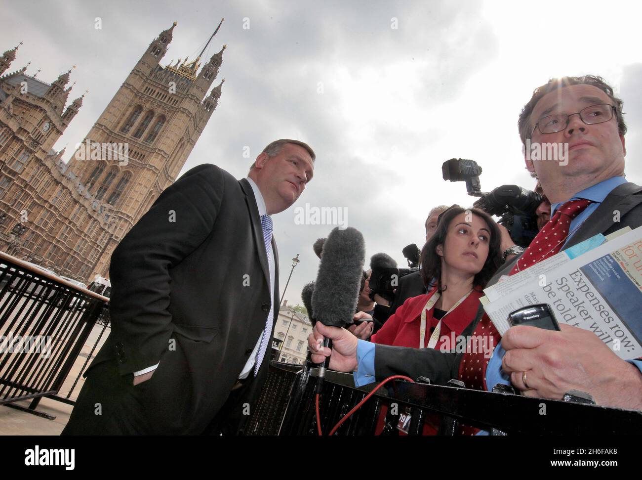 Labour MP Nick Brown talks to the press outside the Houses Of ...