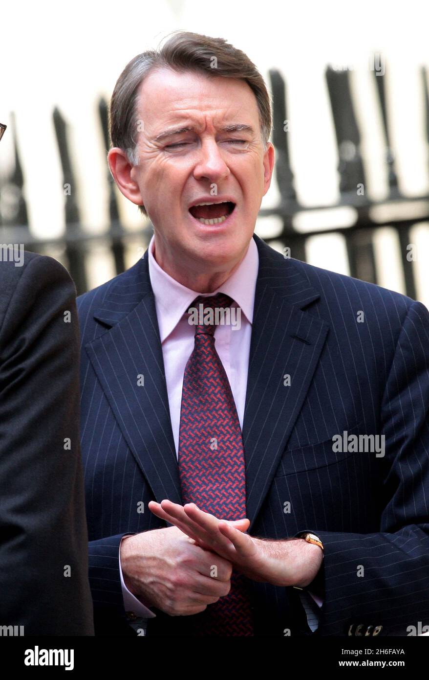 Peter Mandelson pictured in Downing Street today Stock Photo - Alamy