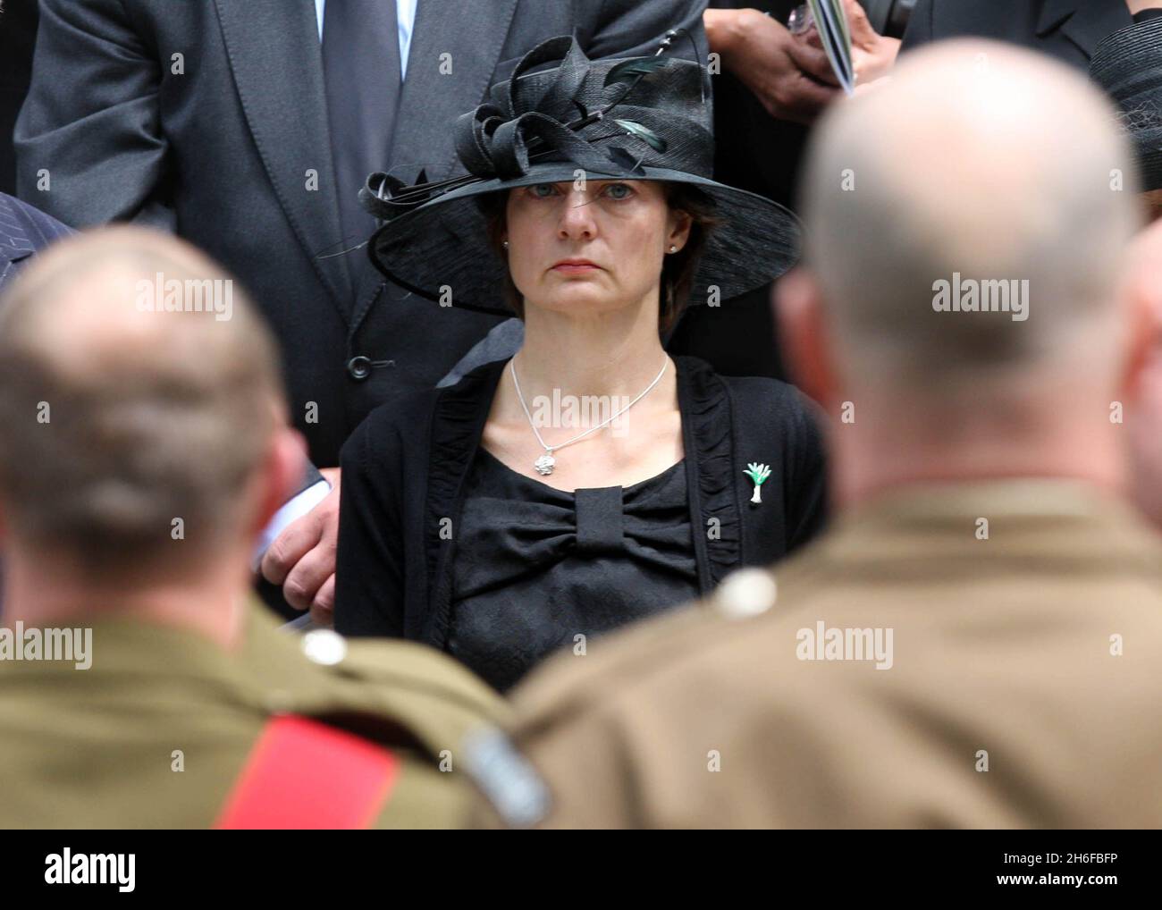 Sally Thorneloe during the funeral of her late husband Lieutenant ...
