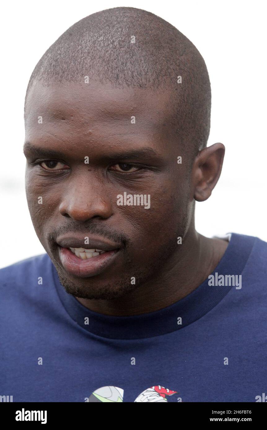 Basketball player Luol Deng is pictured at London 2012 Olympics site in ...