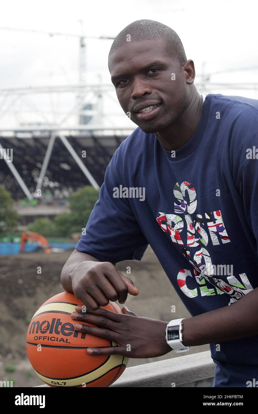 Basketball player Luol Deng is pictured at London 2012 Olympics site in ...