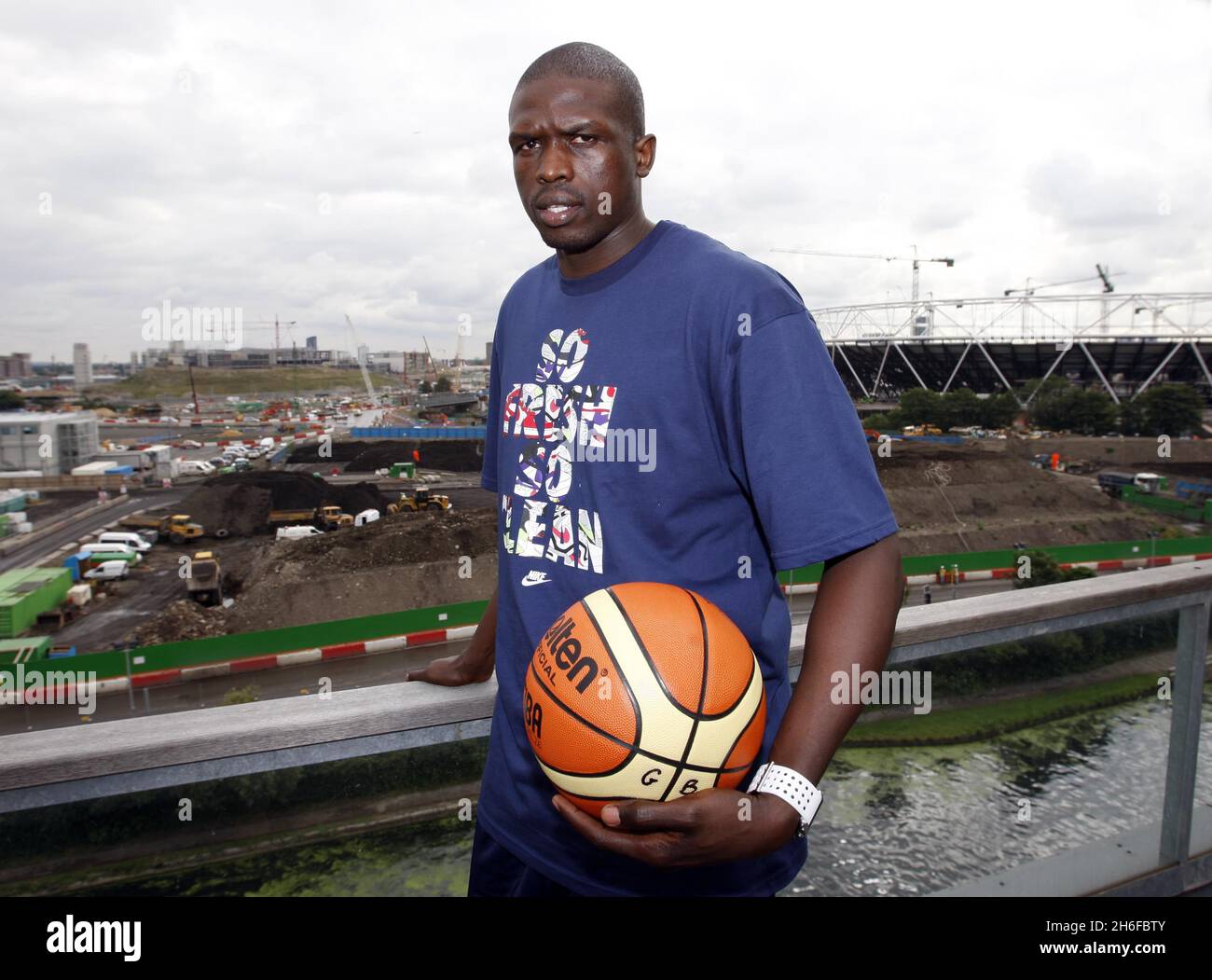 Basketball player Luol Deng is pictured at London 2012 Olympics site in ...