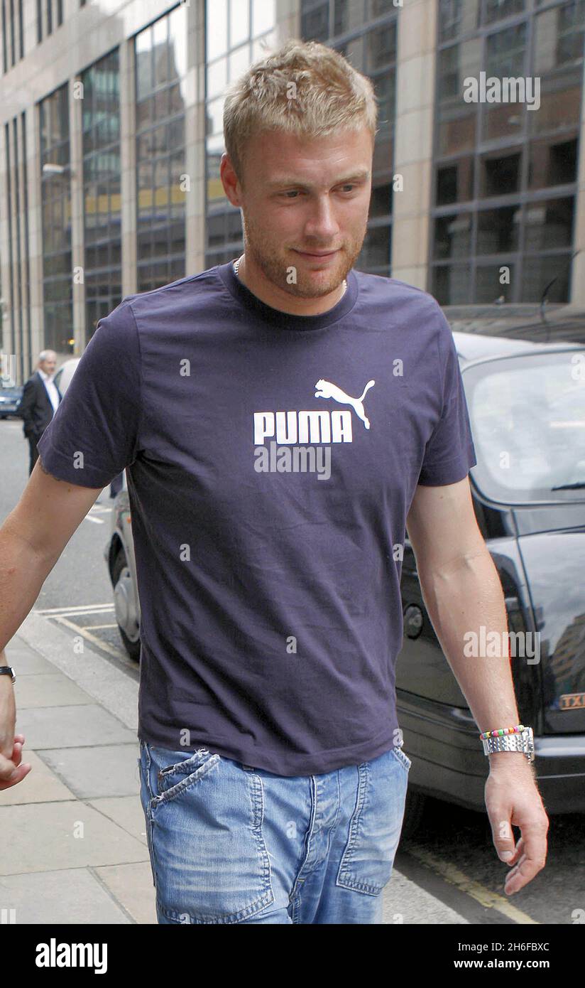 Andrew Flintoff pictured today in central London after the England ...