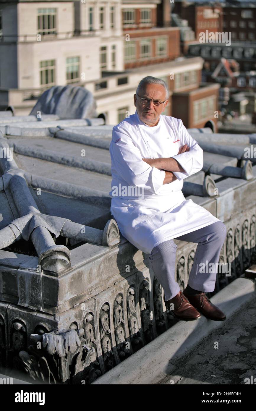 Chef Pierre Koffmann on the roof of Selfridges, London Stock Photo - Alamy