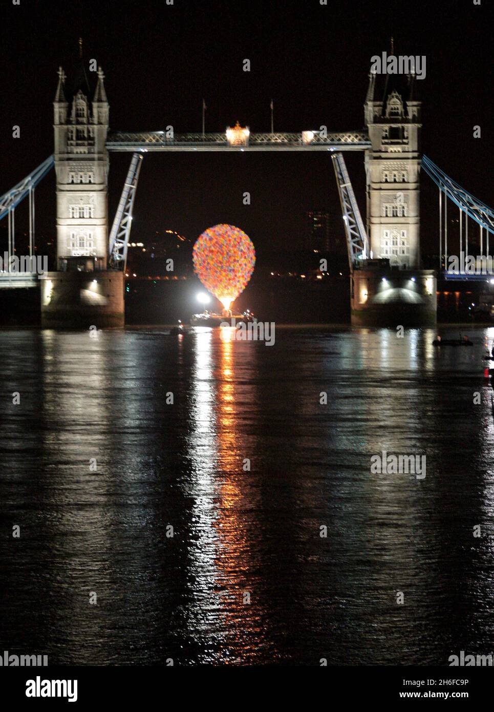 For the first time in London's history, Tower Bridge lifted it bascules ...