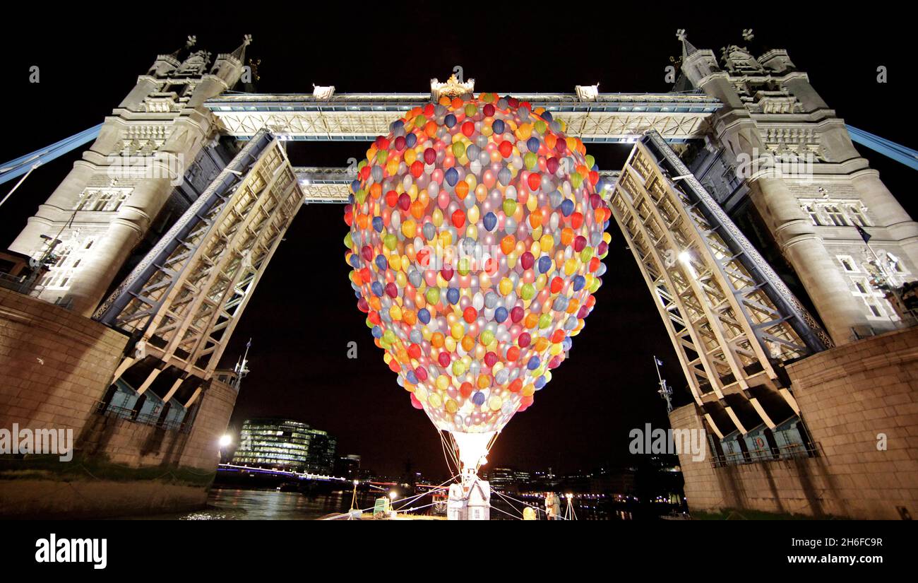 For the first time in London's history, Tower Bridge lifted it bascules ...