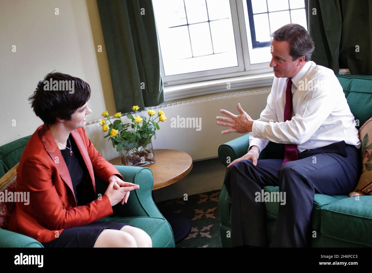 Tory leader David Cameron is pictured in his Westminster office this ...