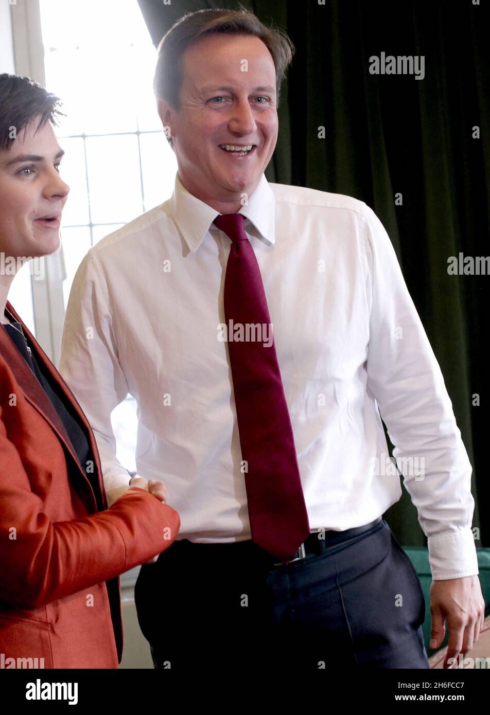 Tory leader David Cameron is pictured in his Westminster office this ...