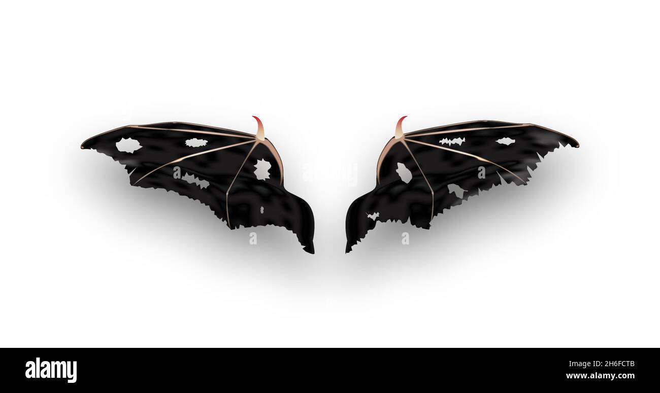 Devil wings with shadow on gray background. Vector Stock Vector Image & Art - Alamy