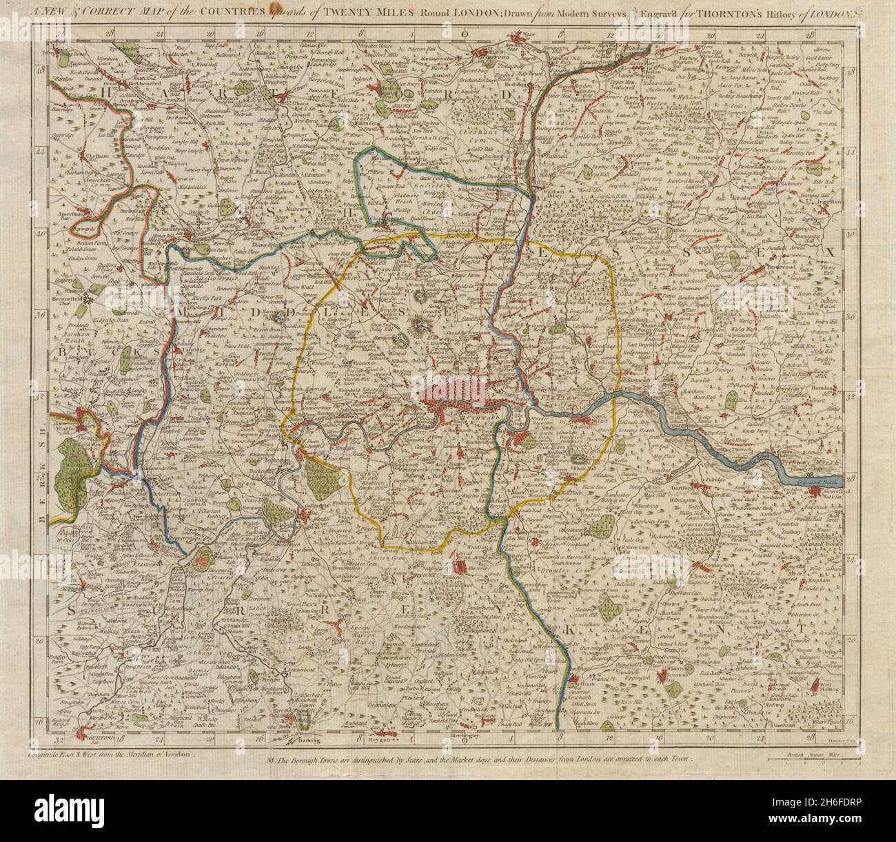 A new and correct map of the countries… 20 miles round London. THORNTON ...
