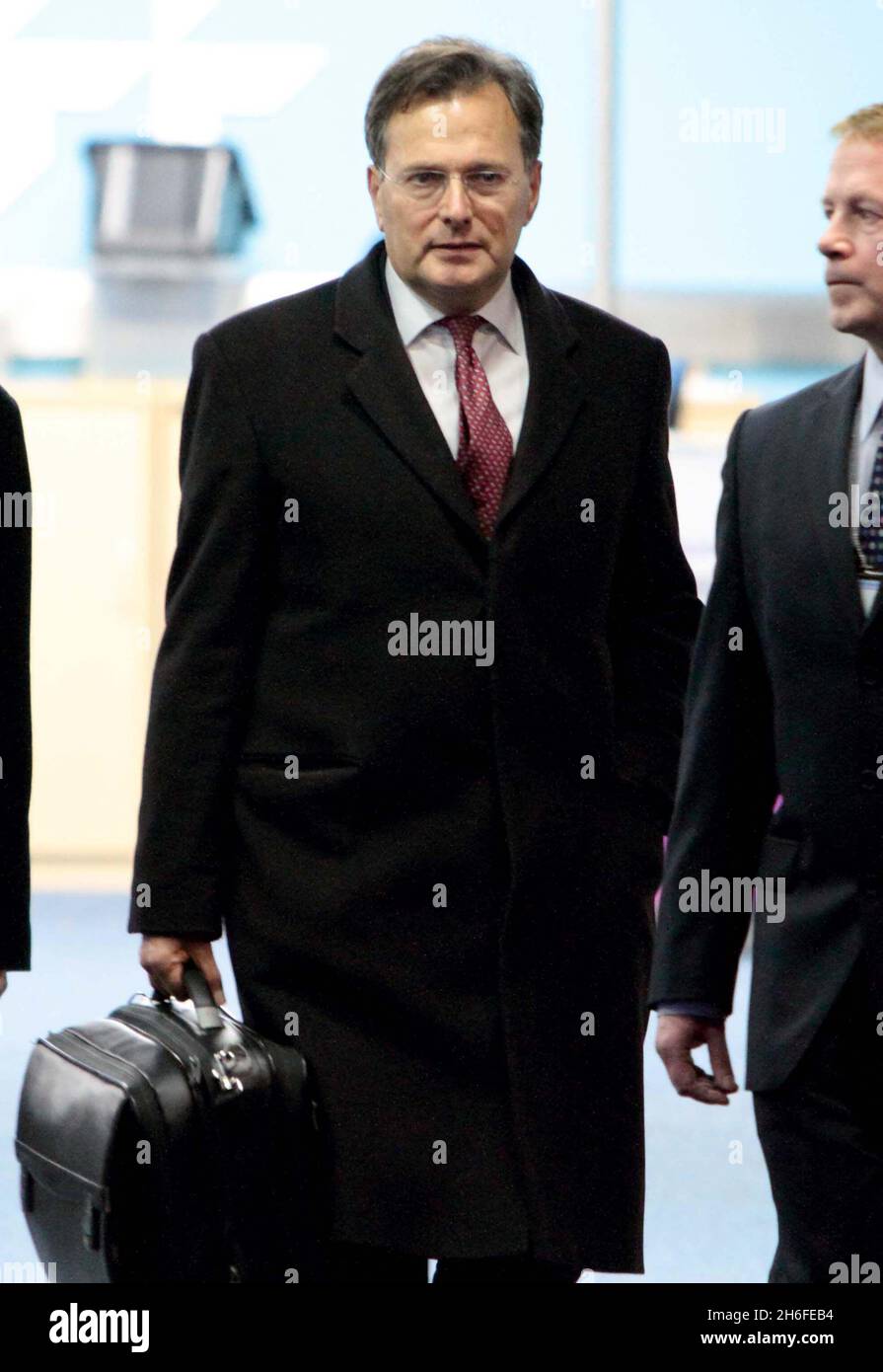 Lord Goldsmith leaves the QEII Conference centre this evening after ...